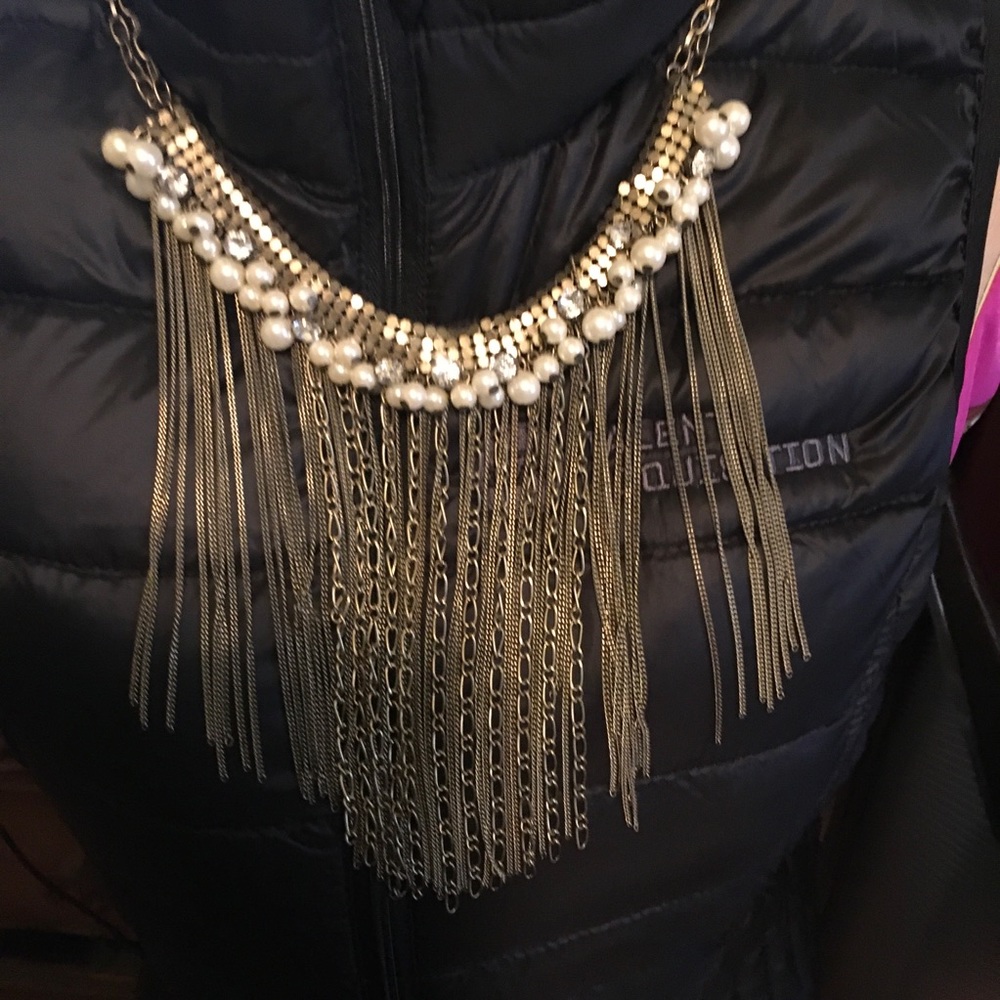 Pearls Multi Chains Mesh Art Deco Look Elegant Statem… - Gem